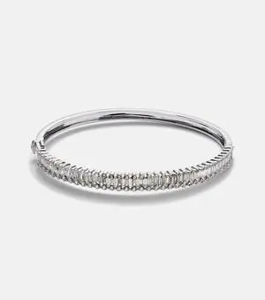 BUCHERER FINE JEWELLERY Baguette And Round Diamond Bangle In 18kt White Gold - Silver