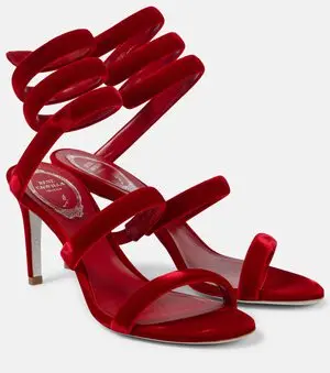 Rene Caovilla Cleo 80 Velvet Sandals