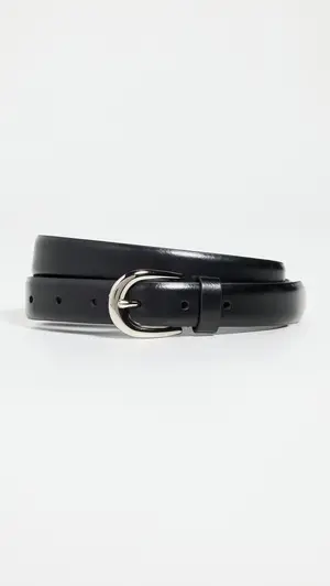 FAVORITE DAUGHTER Cowhide Belt With Polished Hardware - Black Nickel