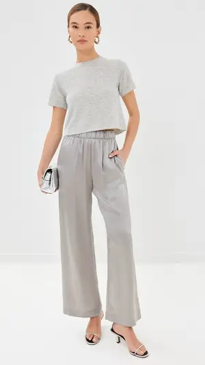 Sablyn Brynn Wide Leg Silk Pants - Foggy