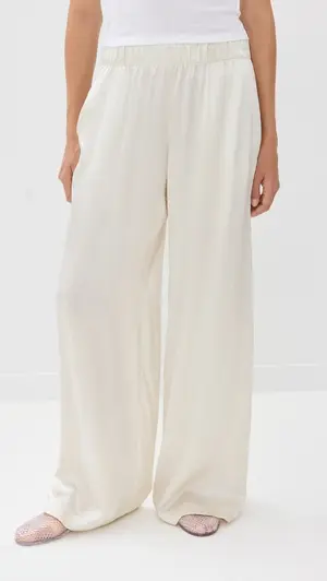 Sablyn Brynn Wide Leg Silk Pants - Gardenia