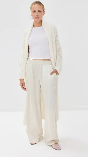 Sablyn Brynn Wide Leg Silk Pants - Gardenia