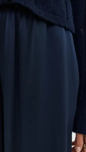 Sablyn Brynn Wide Leg Silk Pants Midnight Navy
