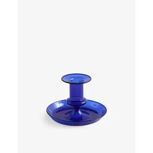 HAY Flare Borosilicate-glass Candle Holder 7cm - Dark Blue
