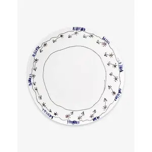 SERAX X Marni Midnight Flowers Flower-motif Bone-china Plate 24cm Set Of Two - One-color