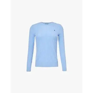 Polo Ralph Lauren Logo-embroidered Cable-knit Wool And Cashmere Jumper - New Litchfield Blue