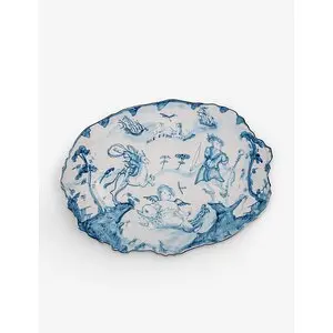 SELETTI Acid Distorted Porcelain Tray 42cm