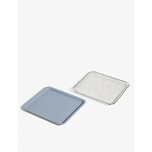 OUR PLACE Wonder Oven Chromed-steel Air-fryer Basket And Aluminium Bake Pan - Blue Salt
