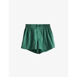 HAY Outline Contrast-trim Cotton Pyjama Shorts - Emerald Green
