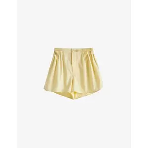 HAY Outline Contrast-trim Cotton Pyjama Shorts - Soft Yellow