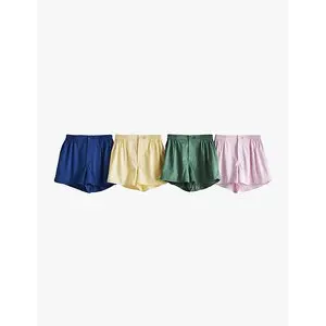 HAY Outline Contrast-trim Cotton Pyjama Shorts - Soft Yellow