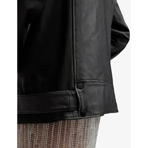 ALLSAINTS Billie Belted-hem Relaxed-fit Leather Biker Jacket