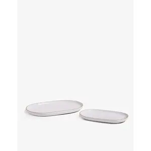 OUR PLACE Gather Ceramic Platters Set Of Two - Steam