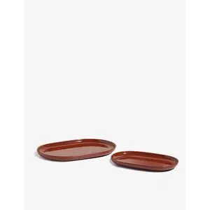 OUR PLACE Gather Ceramic Platters Set Of Two Terracotta