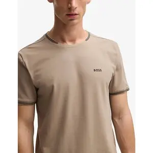 BOSS Logo-print Short-sleeve Cotton T-shirt - Light/pastel Green
