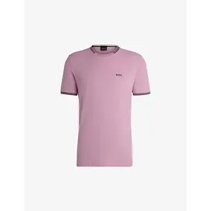 BOSS Logo-print Short-sleeve Cotton T-shirt Xxxl Light/pastel Purple