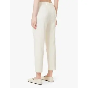 Theory Treeca Cropped Slim-leg Trousers - Rice