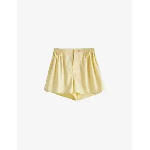 HAY Outline Contrast-trim Cotton Pyjama Shorts - Soft Yellow