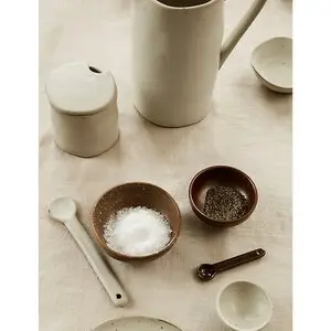 FERM LIVING Flow Porcelain Jar With Spoon 8cm