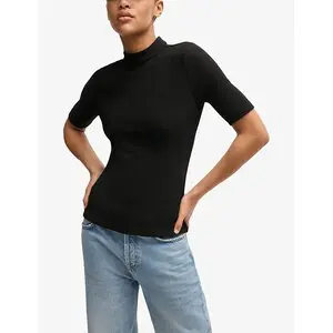 Hugo High-neck Stretch-jersey Top