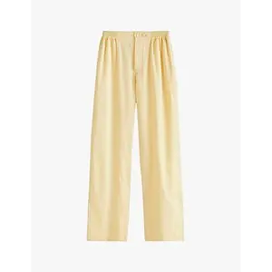 HAY Outline Contrast-trim Cotton Pyjama Trousers - Soft Yellow