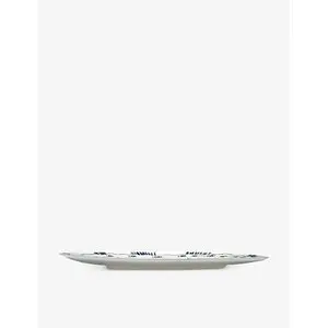 SERAX X Marni Midnight Flowers Flower-motif Bone-china Plate 20cm Set Of Two - One-color