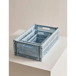 HAY Stackable Small Crate - Soft Blue