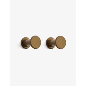 HAY Bolt Round Powder Coated-steel Wall Hooks Pack Of Two - Light Brown