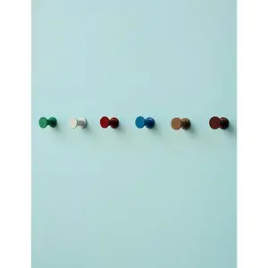 HAY Bolt Round Powder Coated-steel Wall Hooks Pack Of Two - Red
