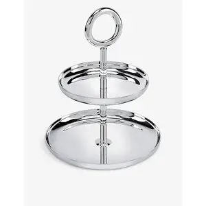 Christofle Vertigo Two-tier Silver-plated Pastry Stand - One-color