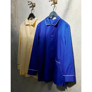 HAY Outline Contrast-trim Cotton Pyjama Shirt - Soft Yellow