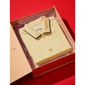 HAY Outline Contrast-trim Cotton Pyjama Shirt - Soft Yellow