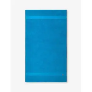 Ralph Lauren Polo Player-embroidered Cotton Bath Sheet 160cm X 90cm Hand Towel Cove Blue
