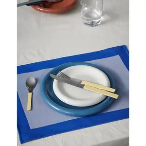 HAY Ram Colour-block Cotton Placemat 40cm X 40cm - Blue