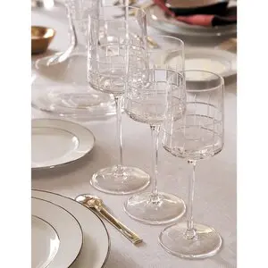 Christofle Graphik Crystal-glass Red Wine Glasses Set Of Two