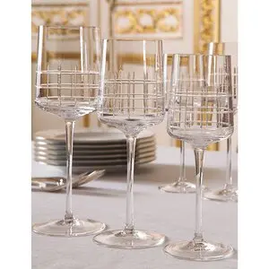 Christofle Graphik Crystal-glass Red Wine Glasses Set Of Two