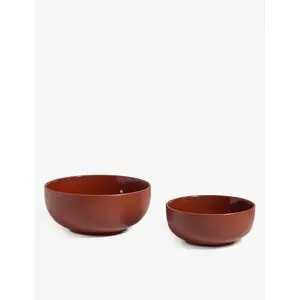 OUR PLACE Gather Ceramic Bowls Set Of Two Terracotta