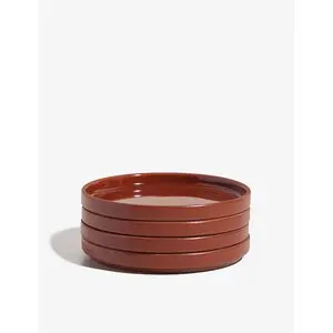 OUR PLACE Demi Ceramic Plates Set Of Four Terracotta