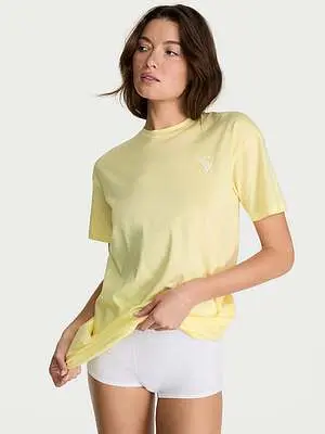 Victoria's Secret 100% Cotton Oversized Sleep T-shirt - Yellow