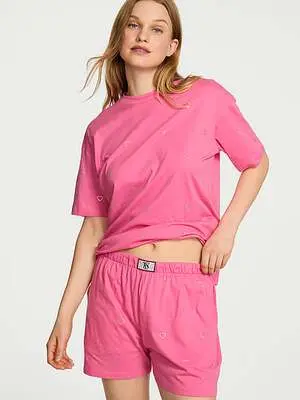 Victoria's Secret 100% Cotton Shine Short Pajama Set - Pink