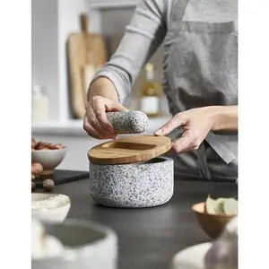 JOSEPH JOSEPH Dash Granite And Bamboo Pestle And Mortar Set