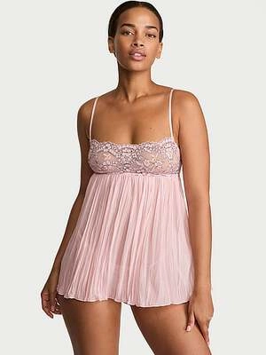 Victoria's Secret Dream Angels Dare To Lace Pleated Babydoll Set - Multicolored