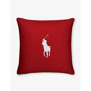 Ralph Lauren Rl Polo Pony-embroidered Cotton Cushion Cover 50cm X 50cm - Multi