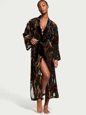 Victoria's Secret Leopard Burnout Long Robe