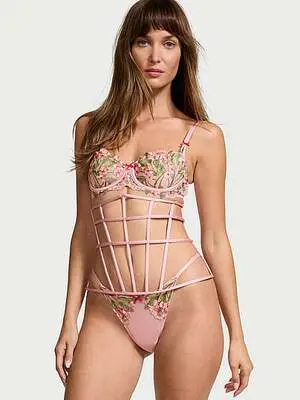 Victoria's Secret Dream Angels Caged Underbust Corset - Pink