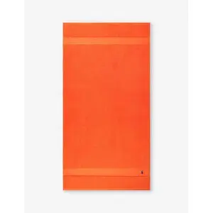 Ralph Lauren Polo Player-embroidered Cotton Bath Sheet 160cm X 90cm Bath Towel Sailing Orange