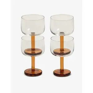 OUR PLACE Party Coupe Glasses Set Of Four Clear Sunset