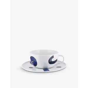 ALESSI Itsumo Yunoki Porcelain Teacup And Saucer Set - Blue