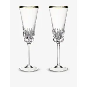 VILLEROY & BOCH Grand Royal Gold Crystal-glass Champagne Flutes Set Of 2 One-color