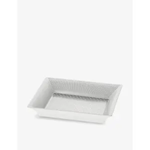 Christofle Malmaison Platinum-trim Porcelain Trinket Tray 20cm - One-color